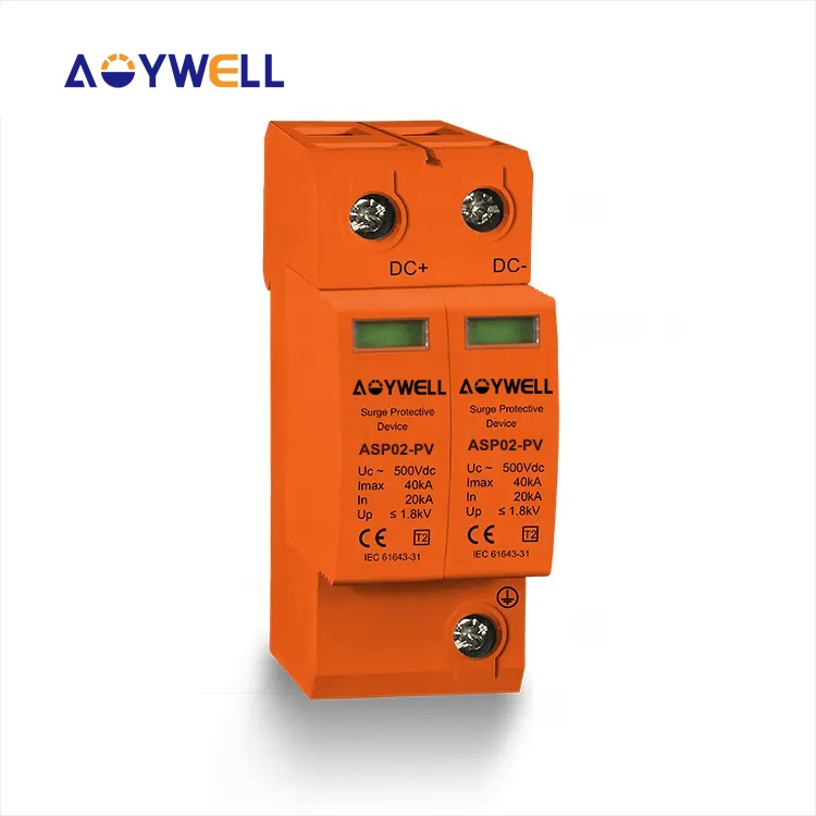 AOYWELL For Solar System used ASP02-PV DC 500V 2P 20-40kA DC SPD