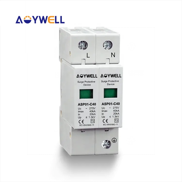 ASP01-C40 2P 275V 20-40KA type AC Surge protector